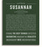 Susannah Personalized Name Meaning Art Prints – Name Stories
