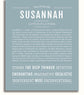 Susannah Personalized Name Meaning Art Prints – Name Stories