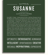 Susanne Personalized Name Meaning Art Prints – Name Stories