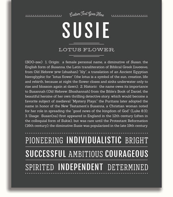 Susie | Name Art Print - Personalized Custom Gifts – Name Stories