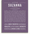 Suzanna Personalized Name Meaning Art Prints – Name Stories