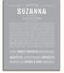 Suzanna Personalized Name Meaning Art Prints – Name Stories
