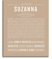 Suzanna Personalized Name Meaning Art Prints – Name Stories