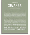 Suzanna Personalized Name Meaning Art Prints – Name Stories