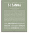 Suzanna Personalized Name Meaning Art Prints – Name Stories