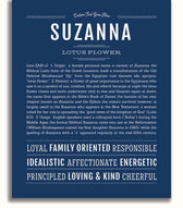 Suzanna Personalized Name Meaning Art Prints – Name Stories