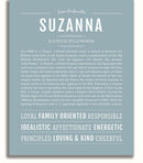 Suzanna Personalized Name Meaning Art Prints – Name Stories