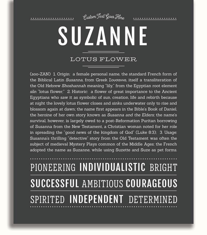 Suzanne Personalized Name Meaning Art Prints – Name Stories