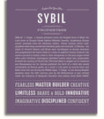 Sybil Personalized Name Meaning Art Prints – Name Stories