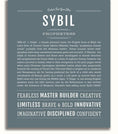 Sybil Personalized Name Meaning Art Prints – Name Stories