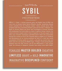 Sybil Personalized Name Meaning Art Prints – Name Stories