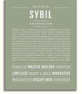Sybil Personalized Name Meaning Art Prints – Name Stories