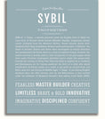 Sybil Personalized Name Meaning Art Prints – Name Stories