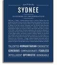 Sydnee | Name Art Print – Name Stories