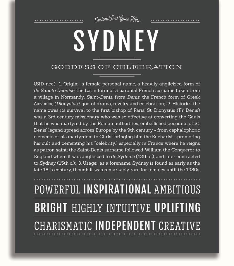Sydney | Name Art Print – Name Stories