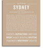 Sydney | Name Art Print – Name Stories