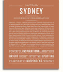 Sydney | Name Art Print – Name Stories