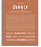 Sydney Personalized Name Meaning Art Prints – Name Stories