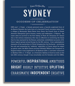Sydney | Name Art Print – Name Stories