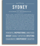 Sydney | Name Art Print – Name Stories