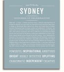 Sydney | Name Art Print – Name Stories