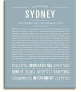 Sydney | Name Art Print – Name Stories