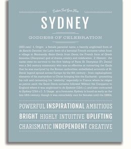 Sydney | Name Art Print – Name Stories