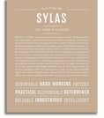 Sylas Personalized Name Meaning Art Prints – Name Stories
