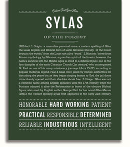 Name Stories® | Personalized Name Meaning Art Prints – Sylas