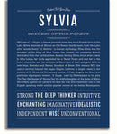 Sylvia Personalized Name Meaning Art Prints – Name Stories