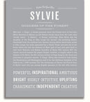 Sylvie Personalized Name Meaning Art Prints – Name Stories