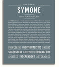 Symone Personalized Name Meaning Art Prints – Name Stories