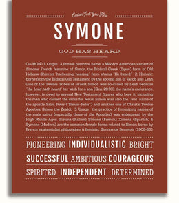 Symone Personalized Name Meaning Art Prints – Name Stories