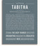 Tabitha Personalized Name Meaning Art Prints – Name Stories