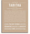 Tabitha Personalized Name Meaning Art Prints – Name Stories