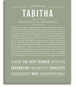 Tabitha Personalized Name Meaning Art Prints – Name Stories