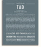 Tad Personalized Name Meaning Art Prints – Name Stories