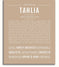 Tahlia | Name Art Print – Name Stories