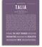 Talia | Name Art Print – Name Stories