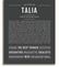 Talia | Name Art Print – Name Stories