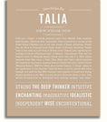 Talia | Name Art Print – Name Stories