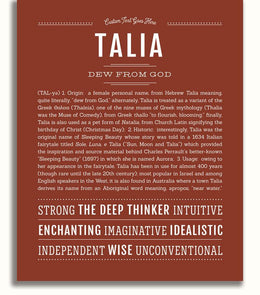 Talia | Name Art Print – Name Stories