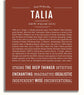 Talia | Name Art Print – Name Stories