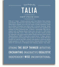 Talia | Name Art Print – Name Stories