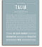 Talia | Name Art Print – Name Stories