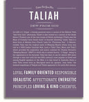 Taliah | Name Art Print – Name Stories
