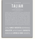 Taliah | Name Art Print – Name Stories