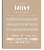 Taliah | Name Art Print – Name Stories