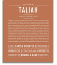 Taliah | Name Art Print – Name Stories