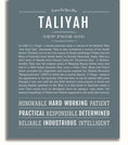 Taliyah Personalized Name Meaning Art Prints – Name Stories